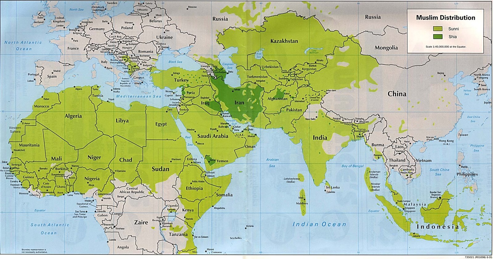 Muslim World Map A Distribution 